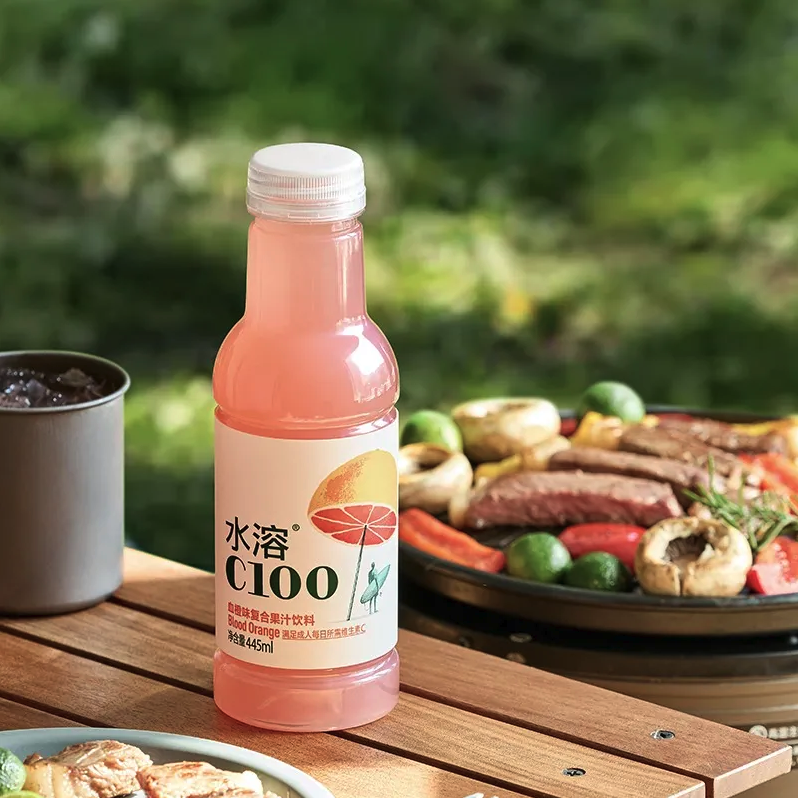 农夫山泉 水溶C100复合果汁饮料血橙味 445ml/瓶（15）